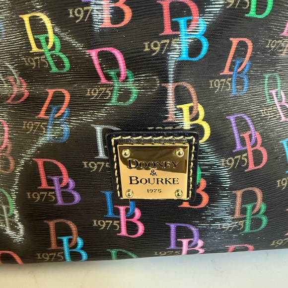 Dooney & Bourke | Bags | Dooney Bourke Black Multicolor Logo Shoulder ...